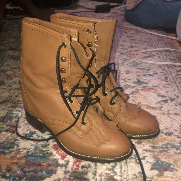 Laredo | Shoes | Vintage Laredo Kiltie Ropers Boots Tan Leather Size ...